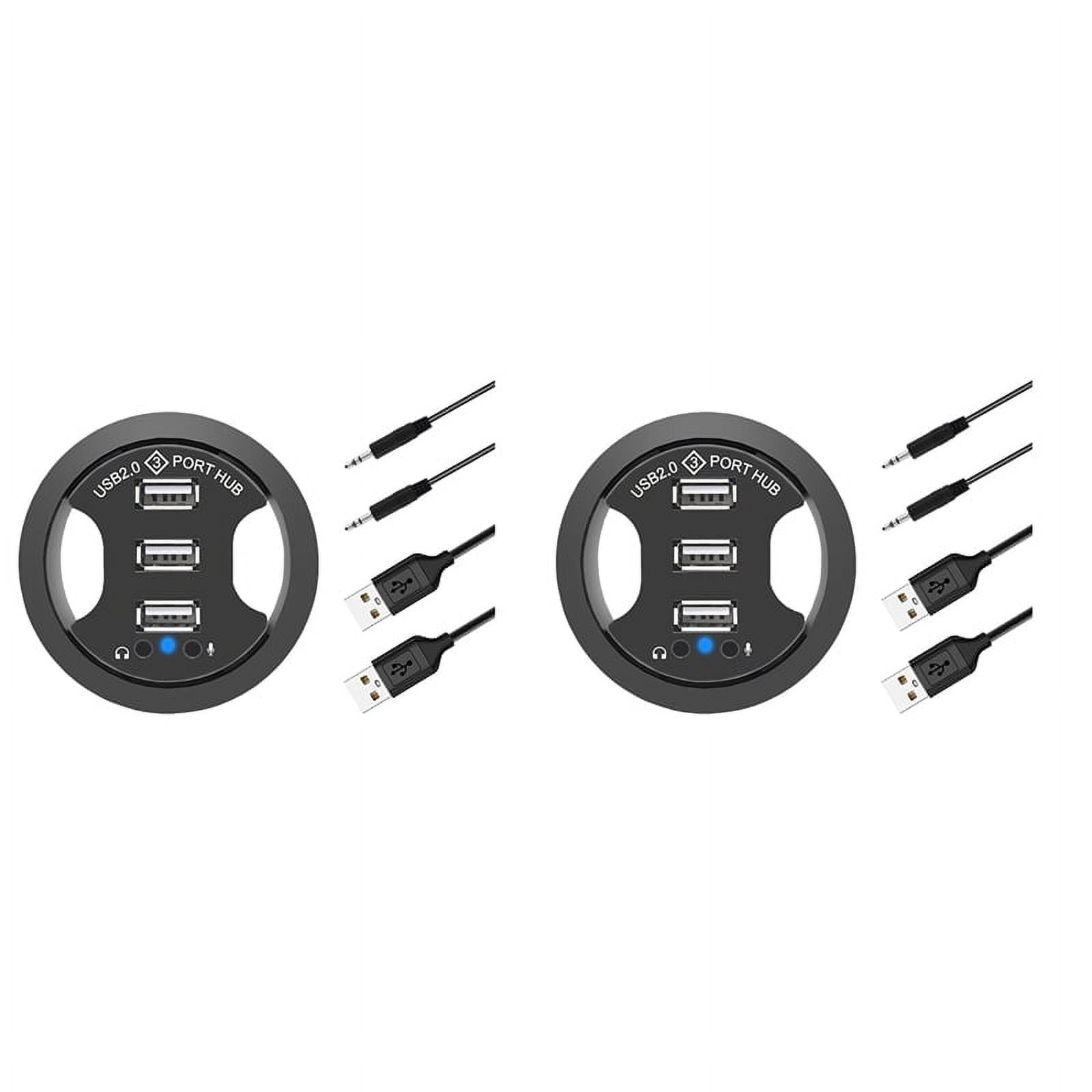 2X USB Hub 2.0 Desktop Grommet Audio Desk Mount Adapter 3 Port in Multi ...