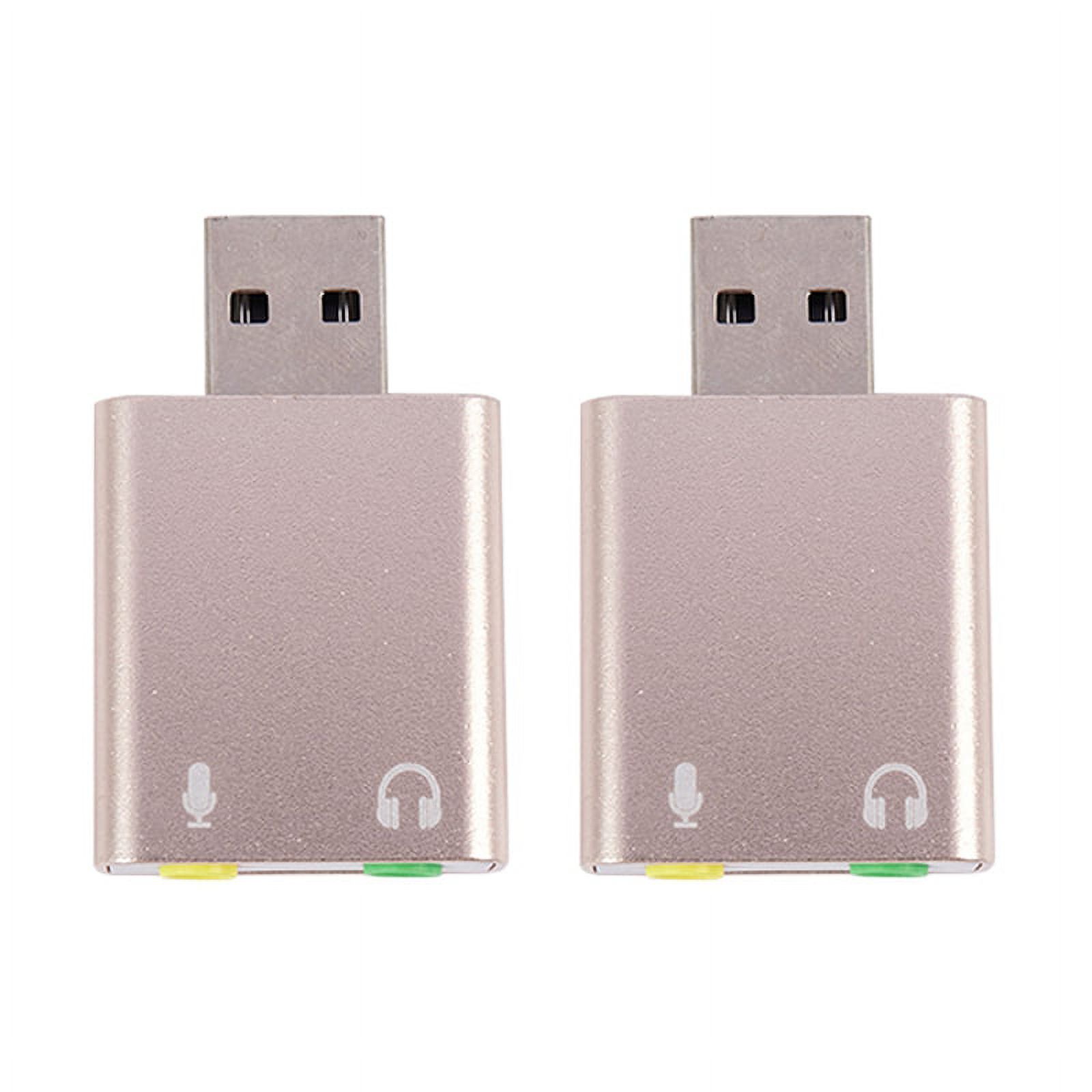 2X USB Sound Card 7.1 External USB to 3.5mm Headphone Adapter Stereo ...