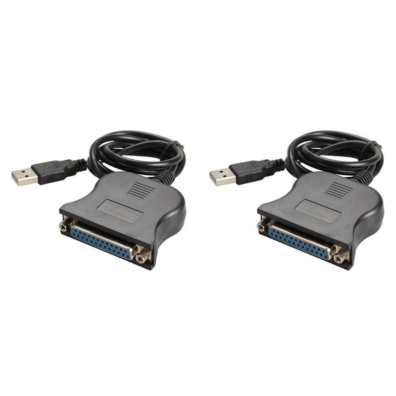 2X USB to 25 Pinhole Parallel Cable DB25 Interface IEEE 1284 Printer ...