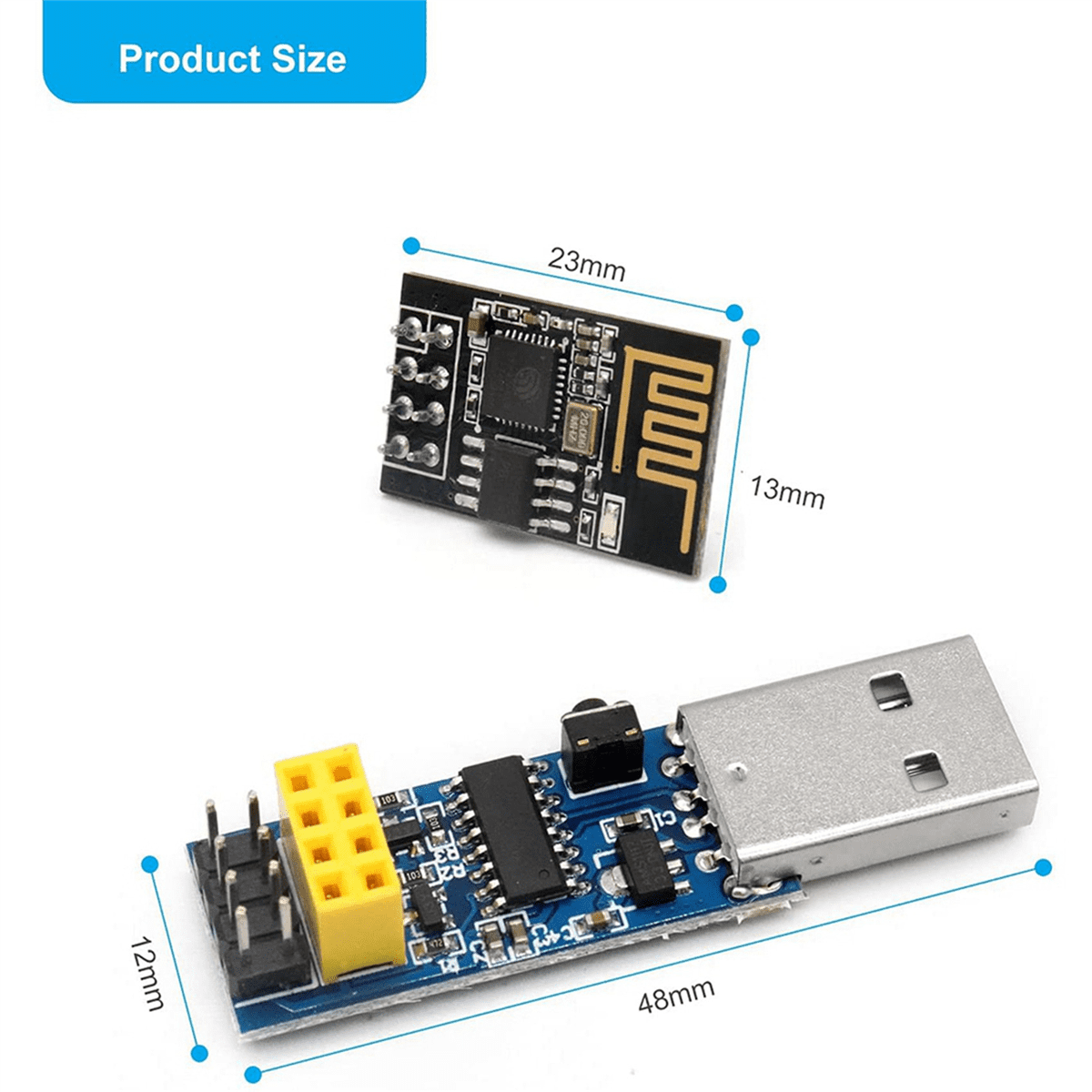 2x Usb To Esp8266 Breakout Ch340c Esp 01 Prog Wifi Programmer Downloader Adapter With Reset Auto