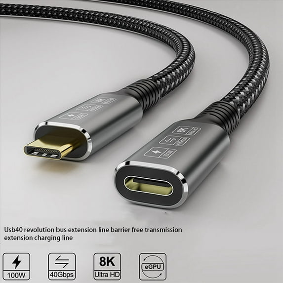 2X USB4 8K Cable 0.8M for 4 Compatible USB 4 Type-C Male to Female ...