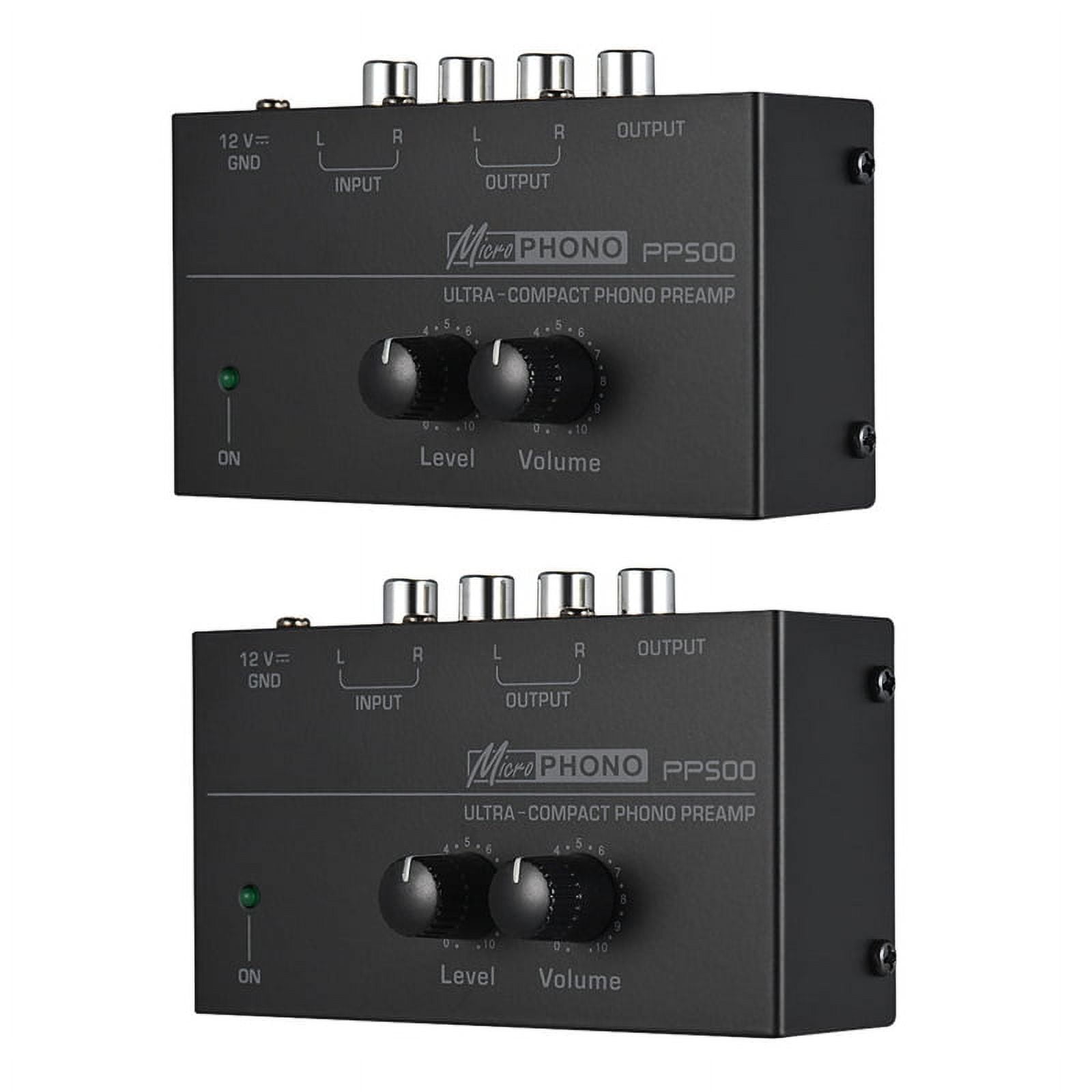 2X Ultra-Compact Phono Preamp PP500 with Treble Balance Volume ...