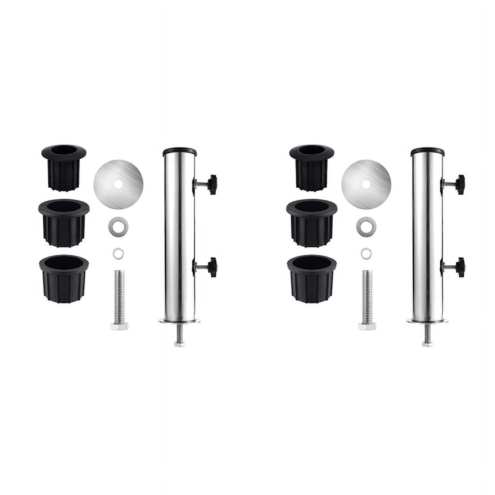 2X Umbrella Pole Mount Stand Tube Set, Parasol Base Holder Insert Pipe ...