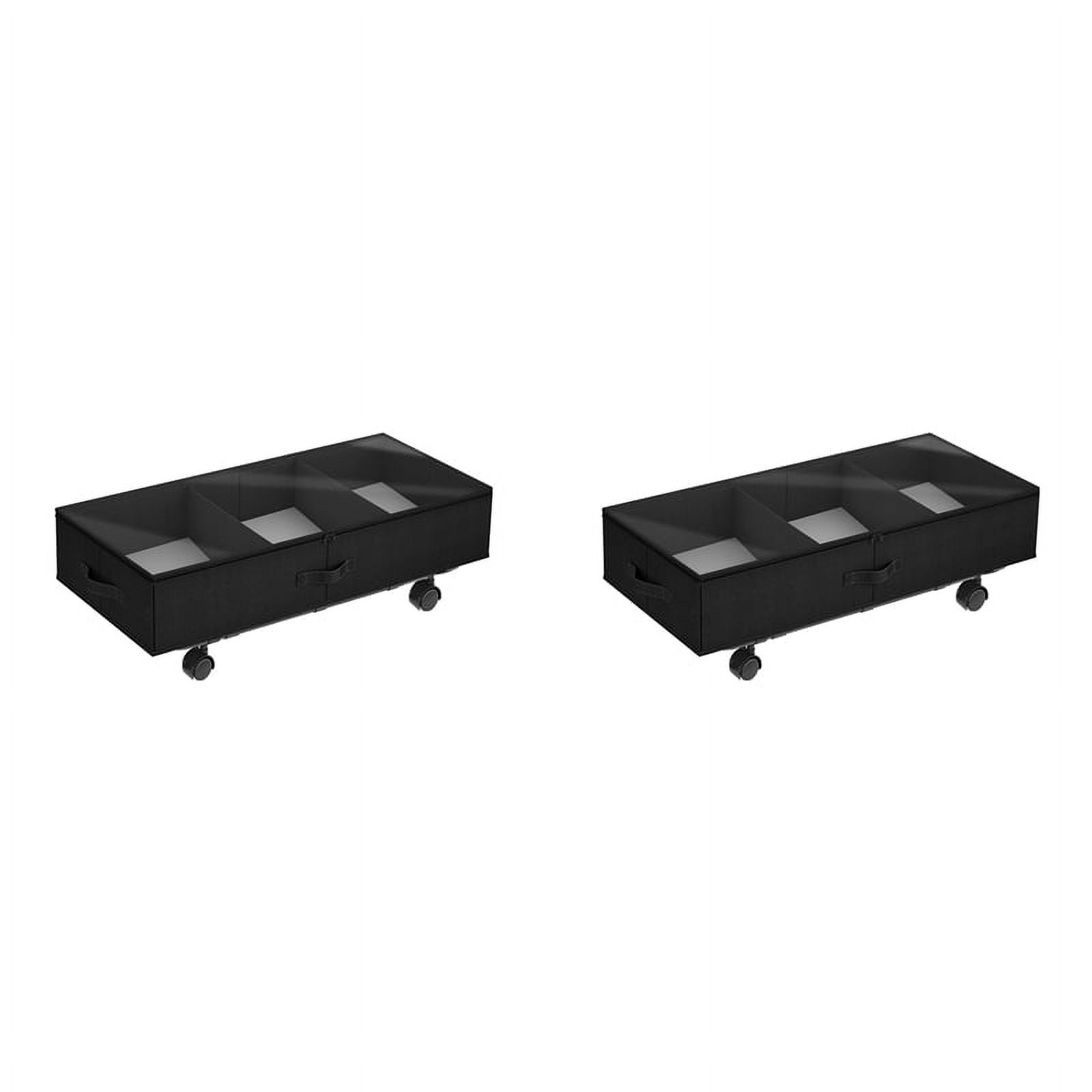 2X Under-Bed Locker Storage Box with Wheels Bed Bottom Rolling ...