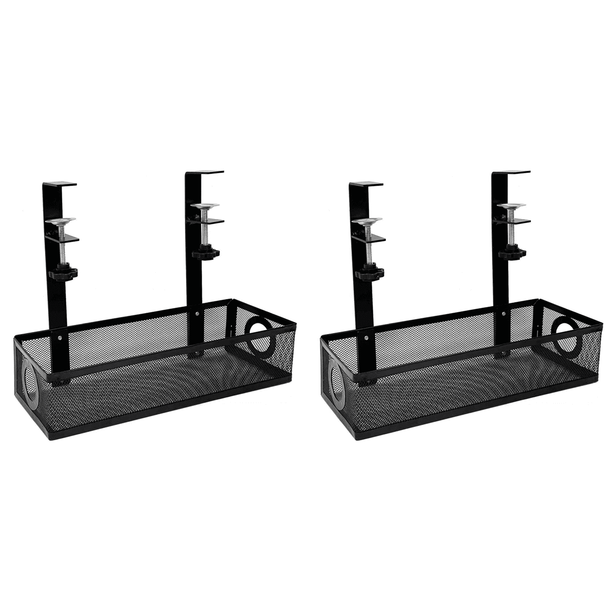 2X Under Desk Cable Management Box Tray Under Desk Wire Management Box ...