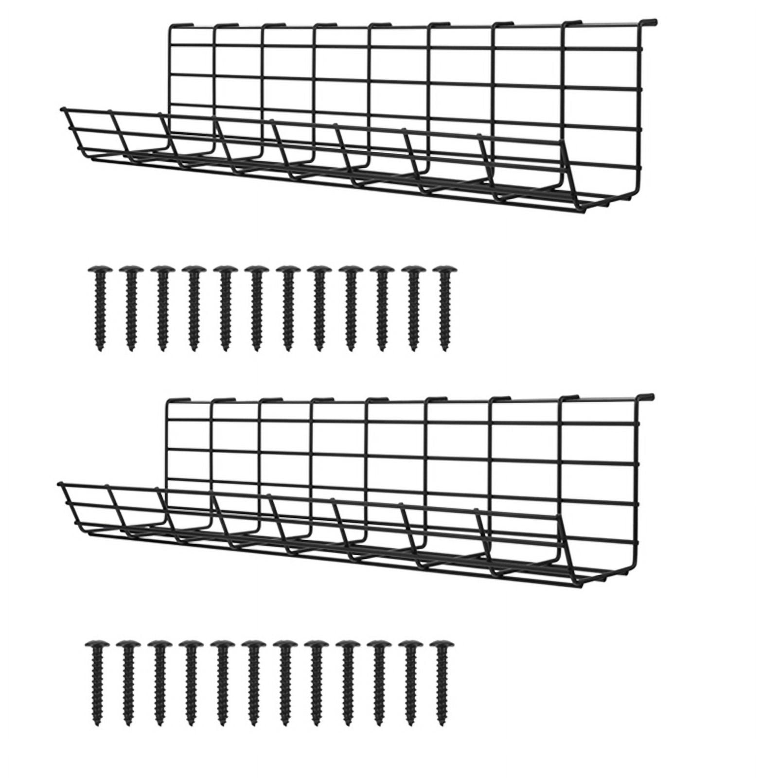 2X Under Desk Cable Management Tray Wire Cord Power Strip Adapter ...