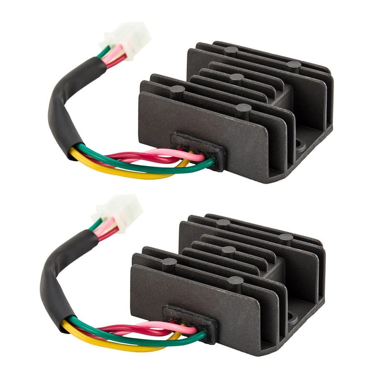 2X Universal 4 Wire Full Wave Black Motorcycle Regulator Rectifier 12V ...