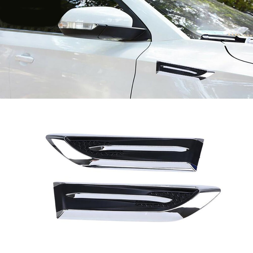 2X Universal Car Auto Air Flow Fender Chrome Side Hood Vent Decoration ...