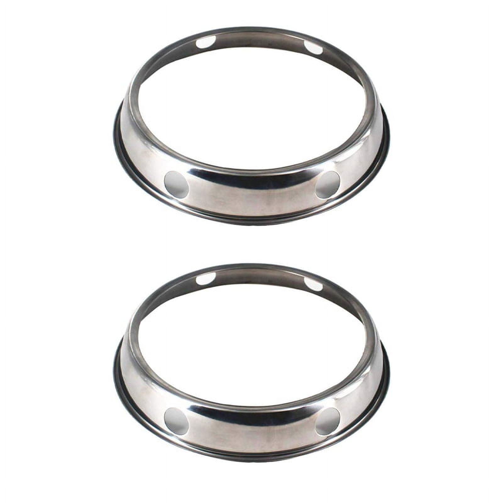 2x Universal Wok Pan Support Rack Stand Wok Ring/Metallic Round Bottom ...
