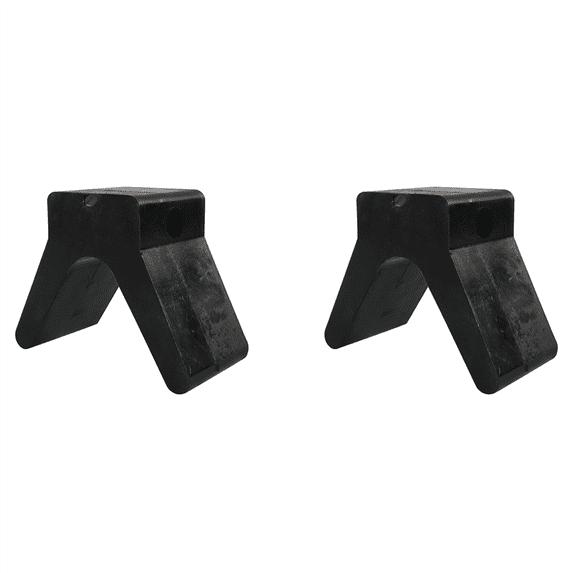 2X V-Style Boat Trailer Bow Stop Block Rubber Non Marking Mounting Hole ...