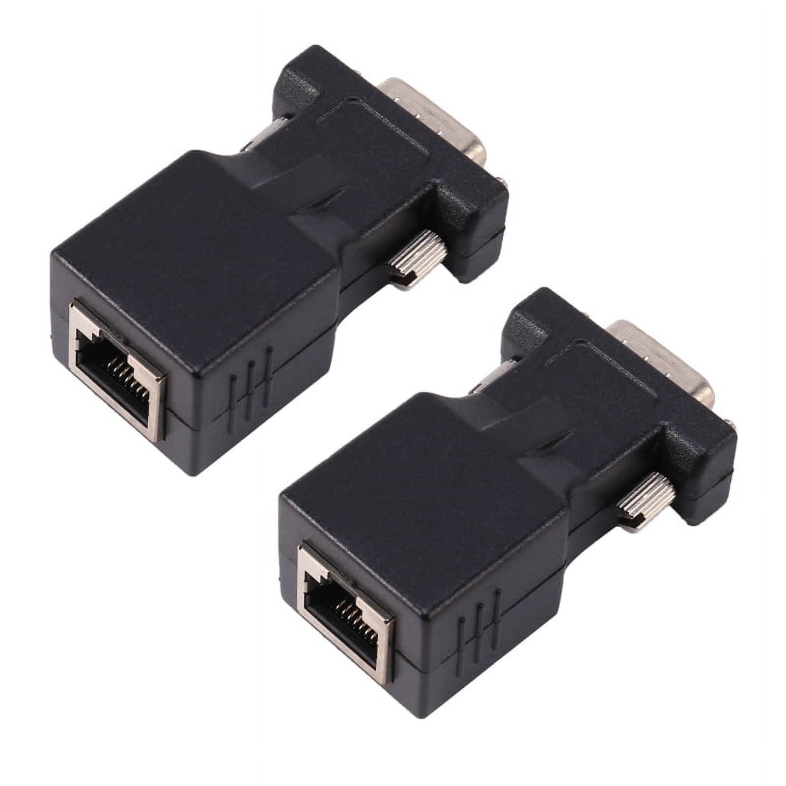 2X VGA Extender Male to LAN CAT5 CAT6 RJ45 Network Cable Adapter ...