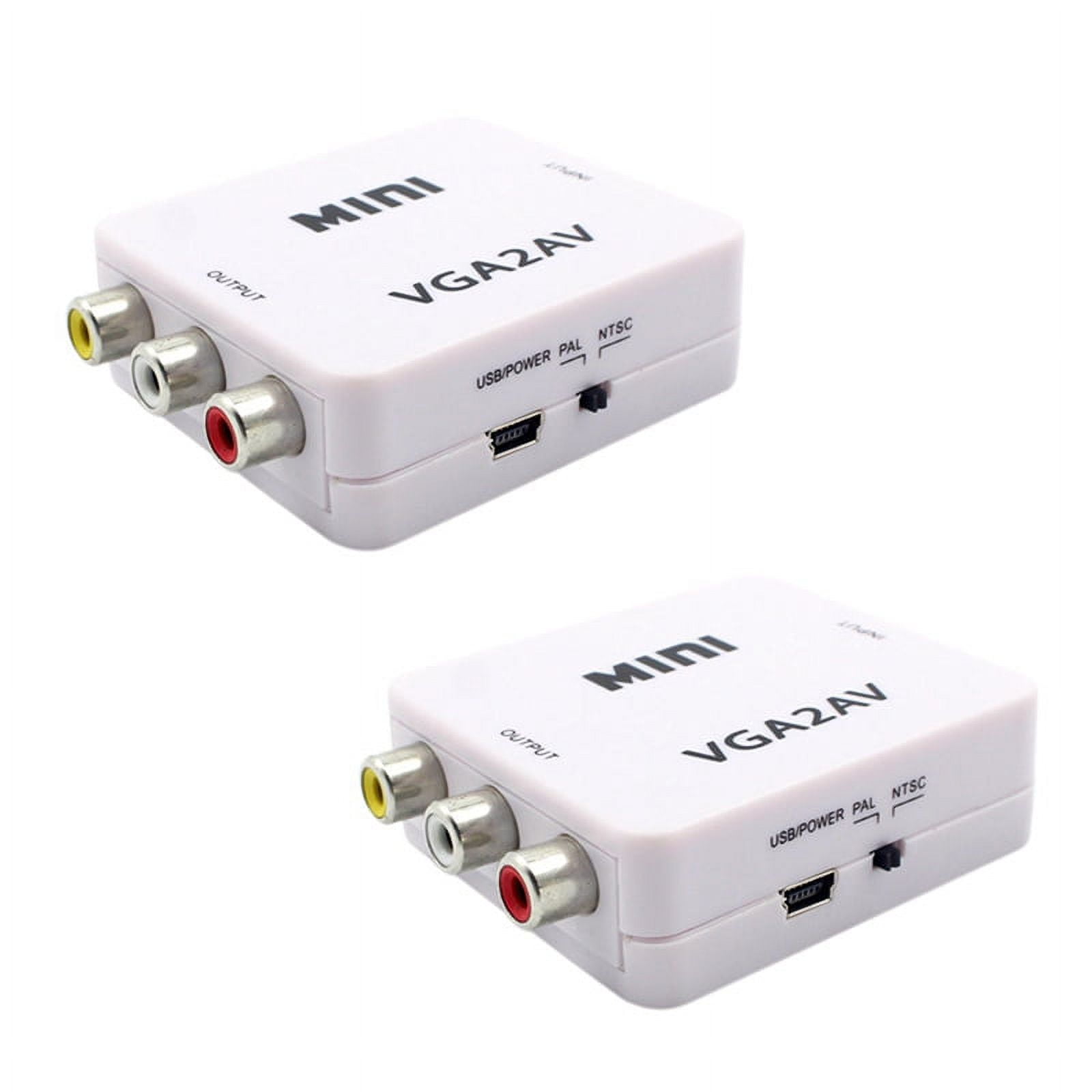 2X VGA to AV Mini Converter Scaler Adapter Support 1080P VGA2AV ...