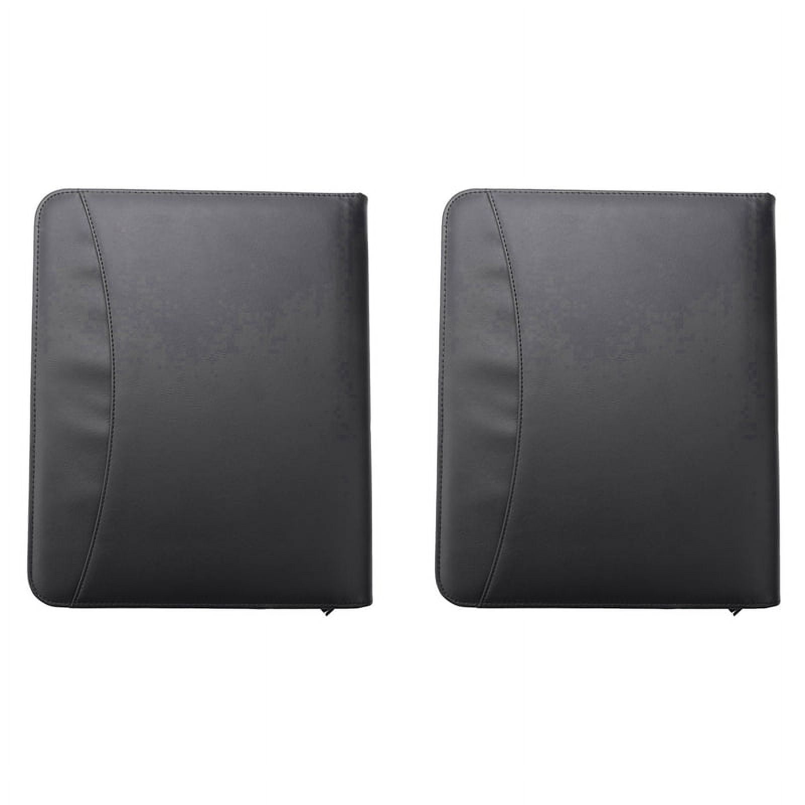 2X Vegan Leather Folder Zippered Closure Portfolio for Business /Table ...
