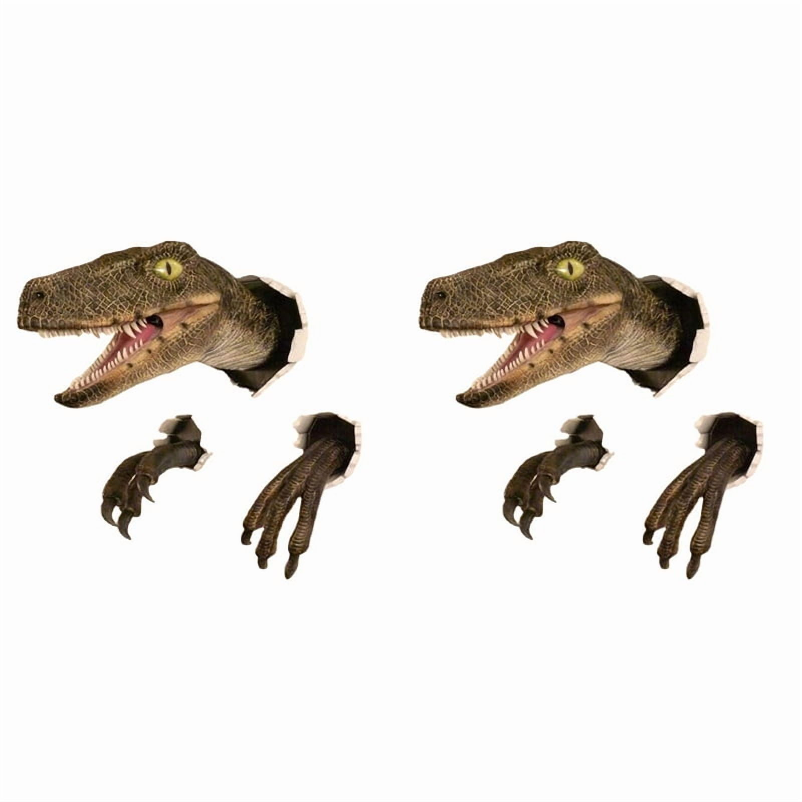 2X Velociraptor Statue Wall Resin Mount Dinosaur Head Sculpture Hanging ...