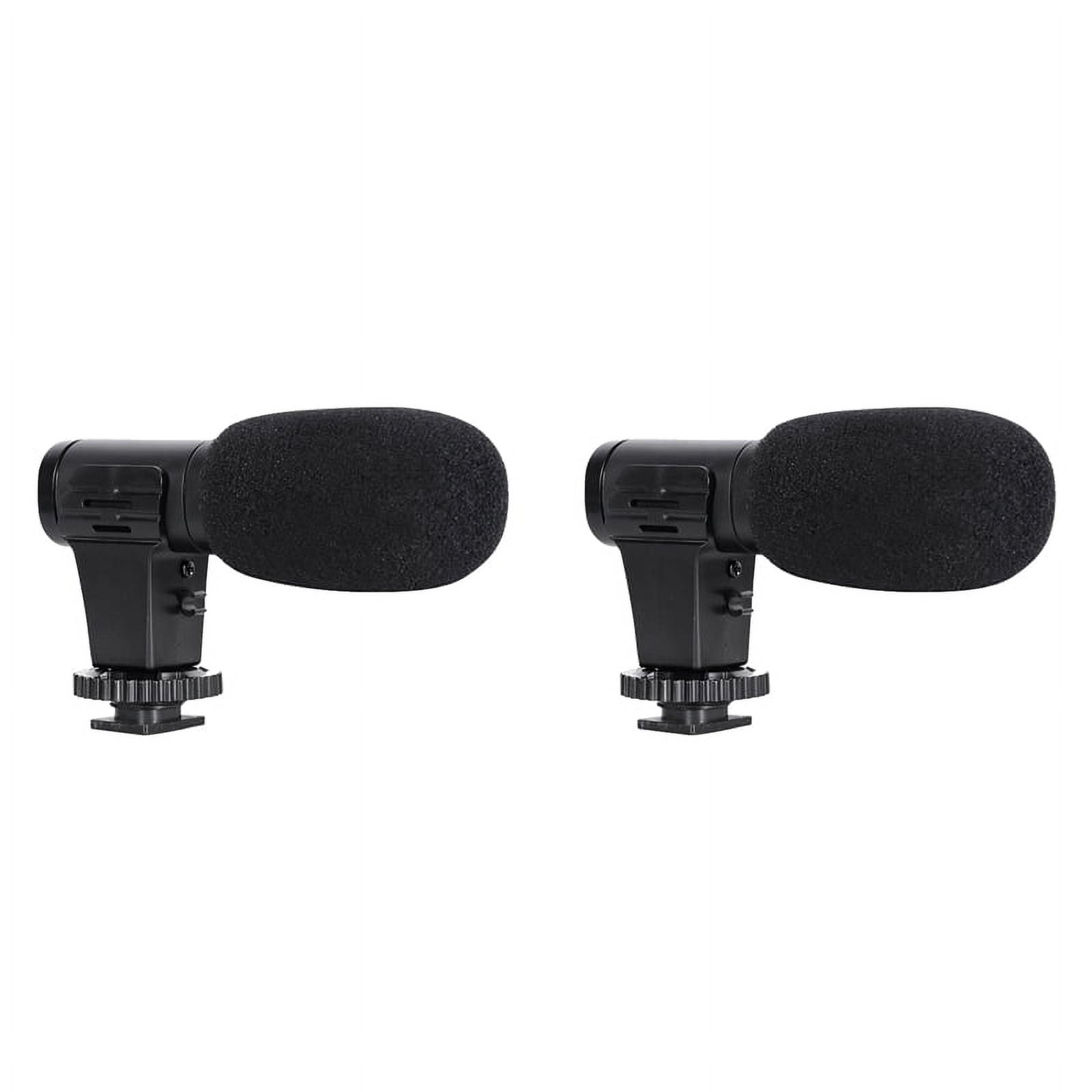 2X Video Microphone on-Camera Mini Condenser Record Interview Vlog Mic ...