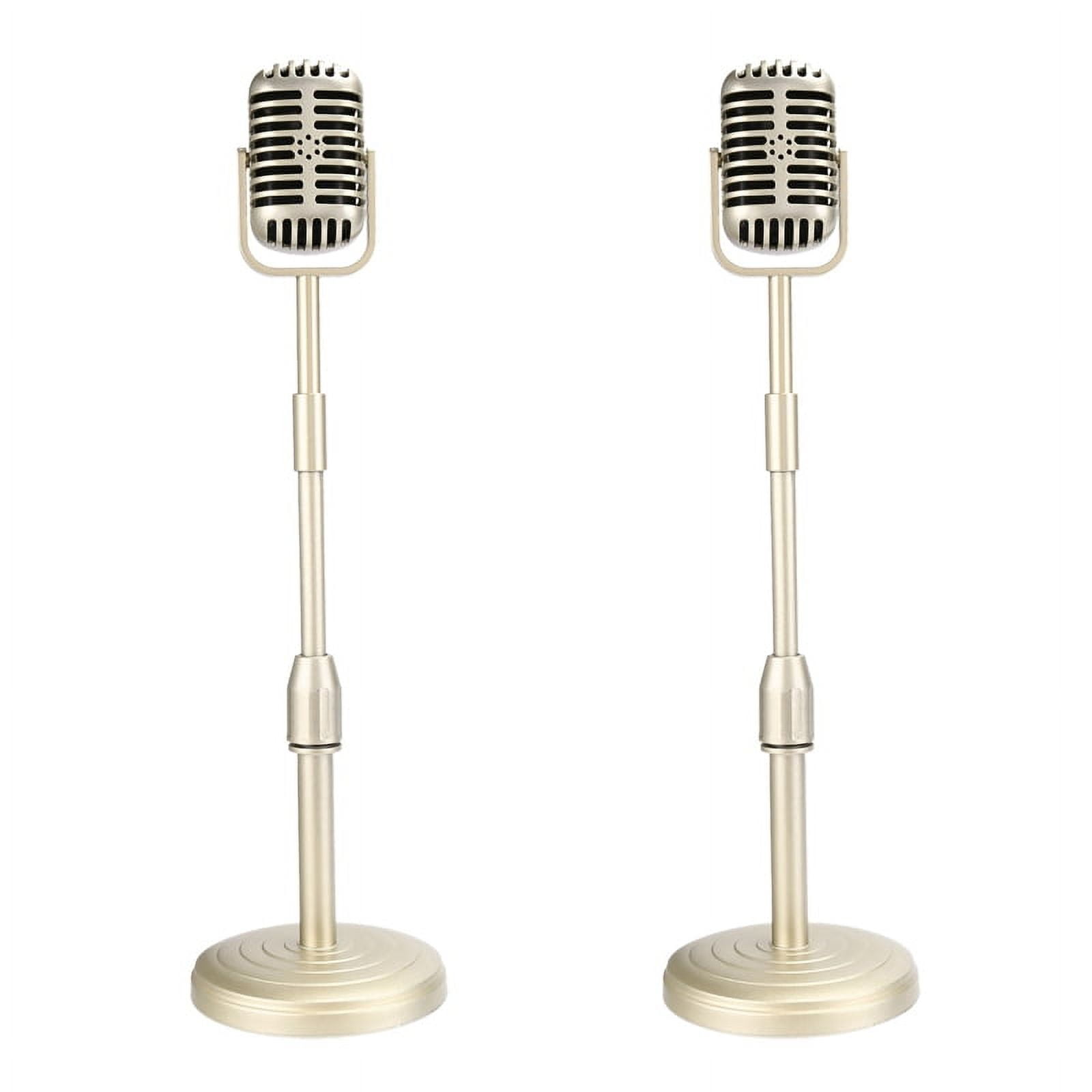 2X Vintage Desktop Microphone Prop Model with Adjustable Height ...