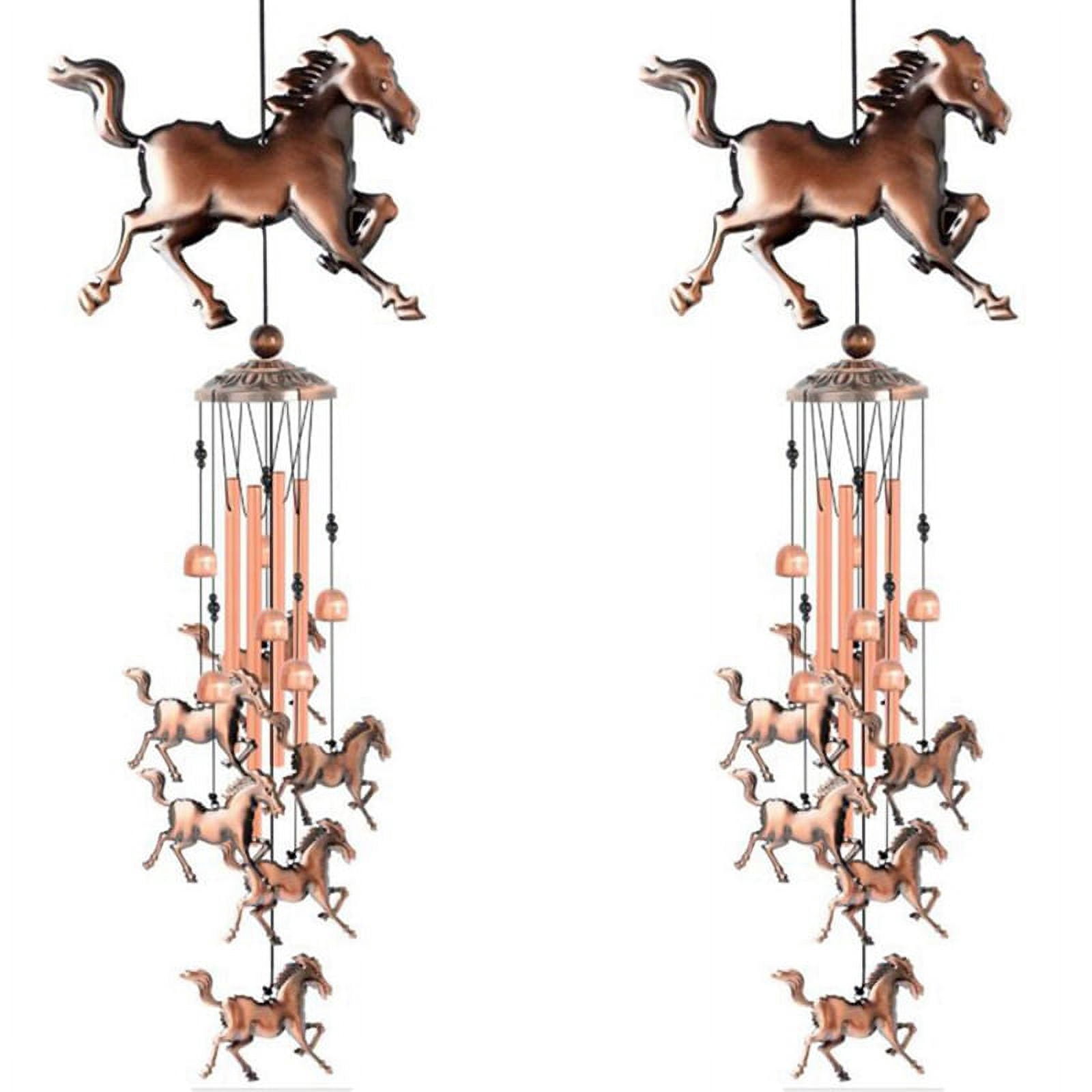 2X Vintage Wind Chimes,Horse Chimes Music for Family Ladies Festivals ...