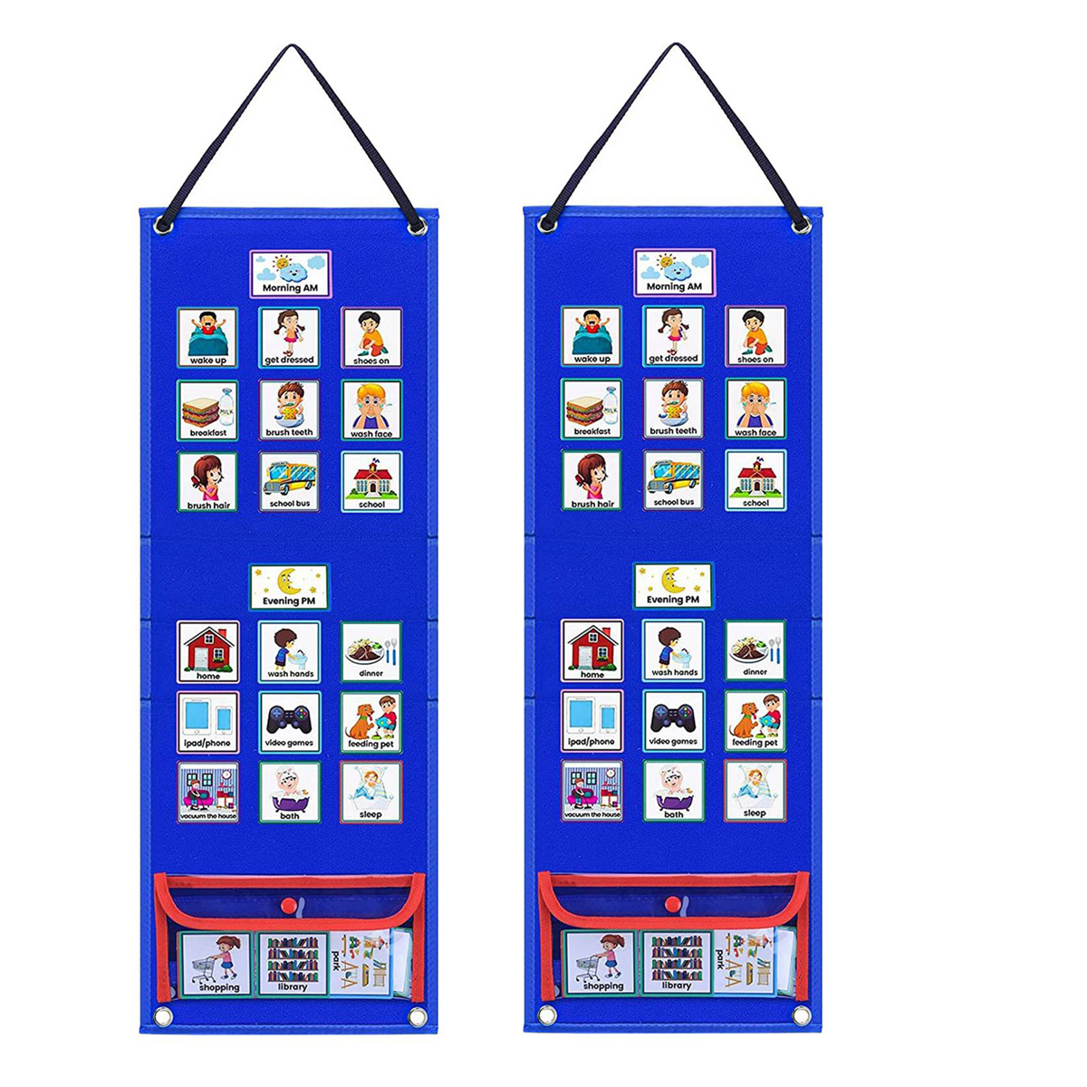 2X Visual Schedule for Kids Daily Routine Chart with 140 Cards Calendar ...