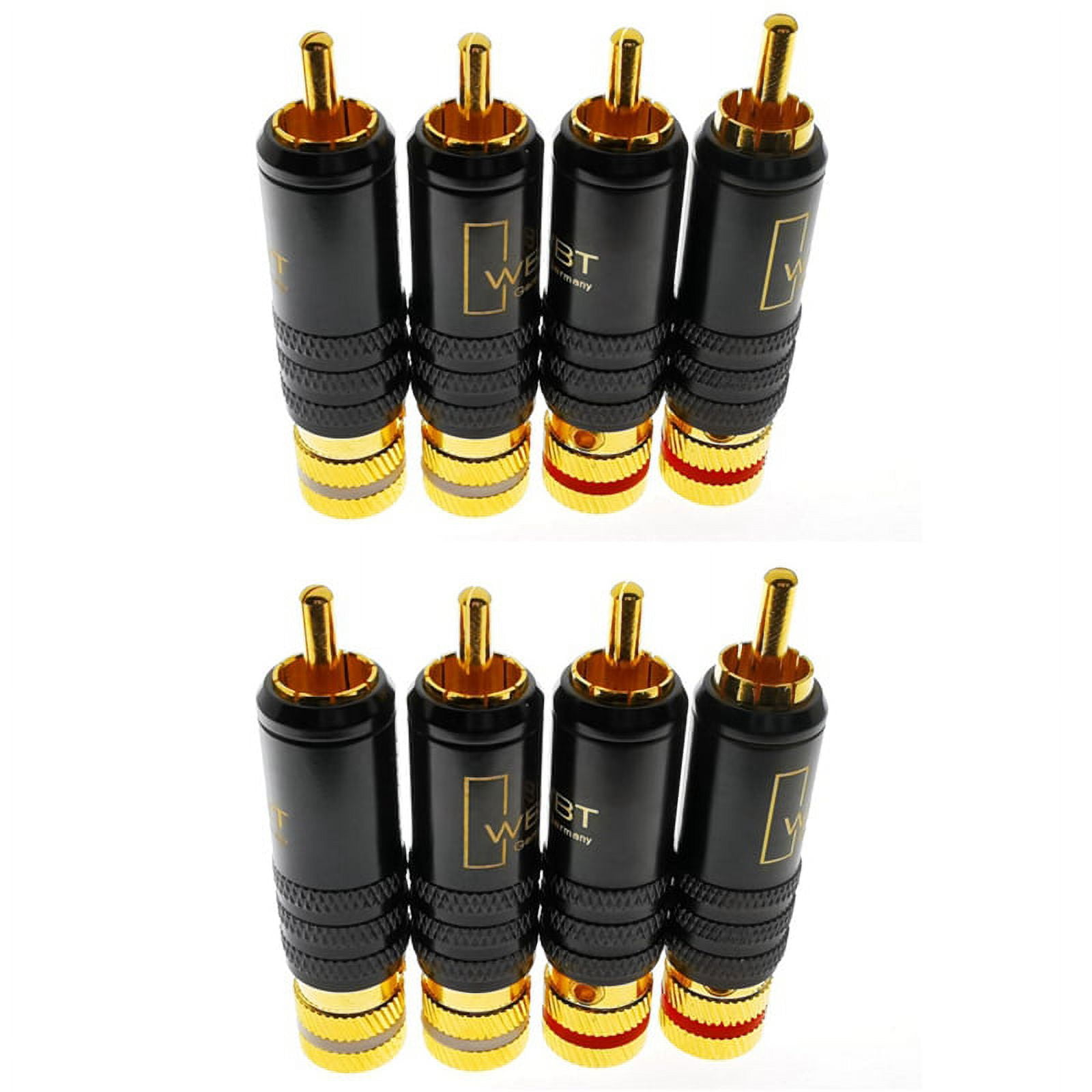 2X WBT-0144 Gold Plated RCA Plug RCA Plug-in Type AV Audio and Video Plug Video Plug Connector ...