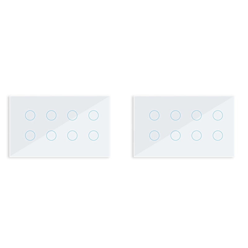 2X WIFI Smart Touch Light Wall Switch Interruptor Glass Panel 8 Gang ...