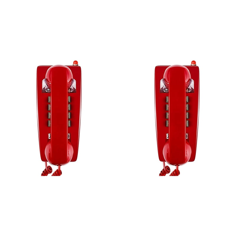 2X Wall Phones for Landline with Mechanical Ringing, Single Line 2554 ...