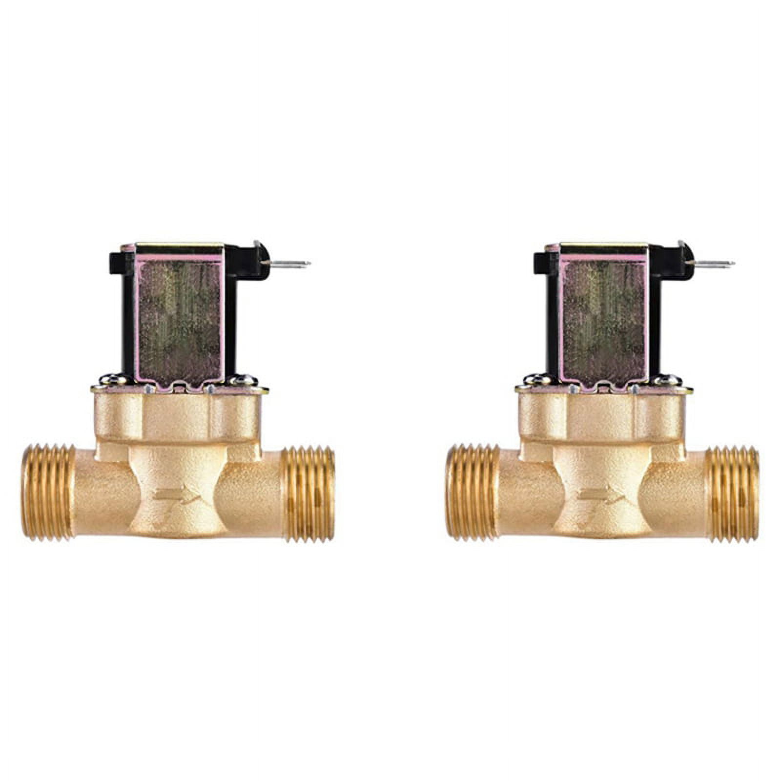 2X Water Valve Switch G3/4 Inch Brass Solenoid Valve AC220V Heater ...