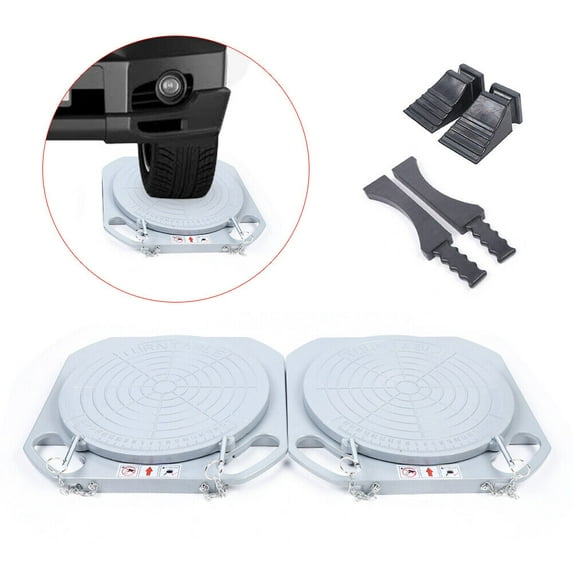 2X Wheel Alignment Turntable Turn Plates with Transition Bridge ...
