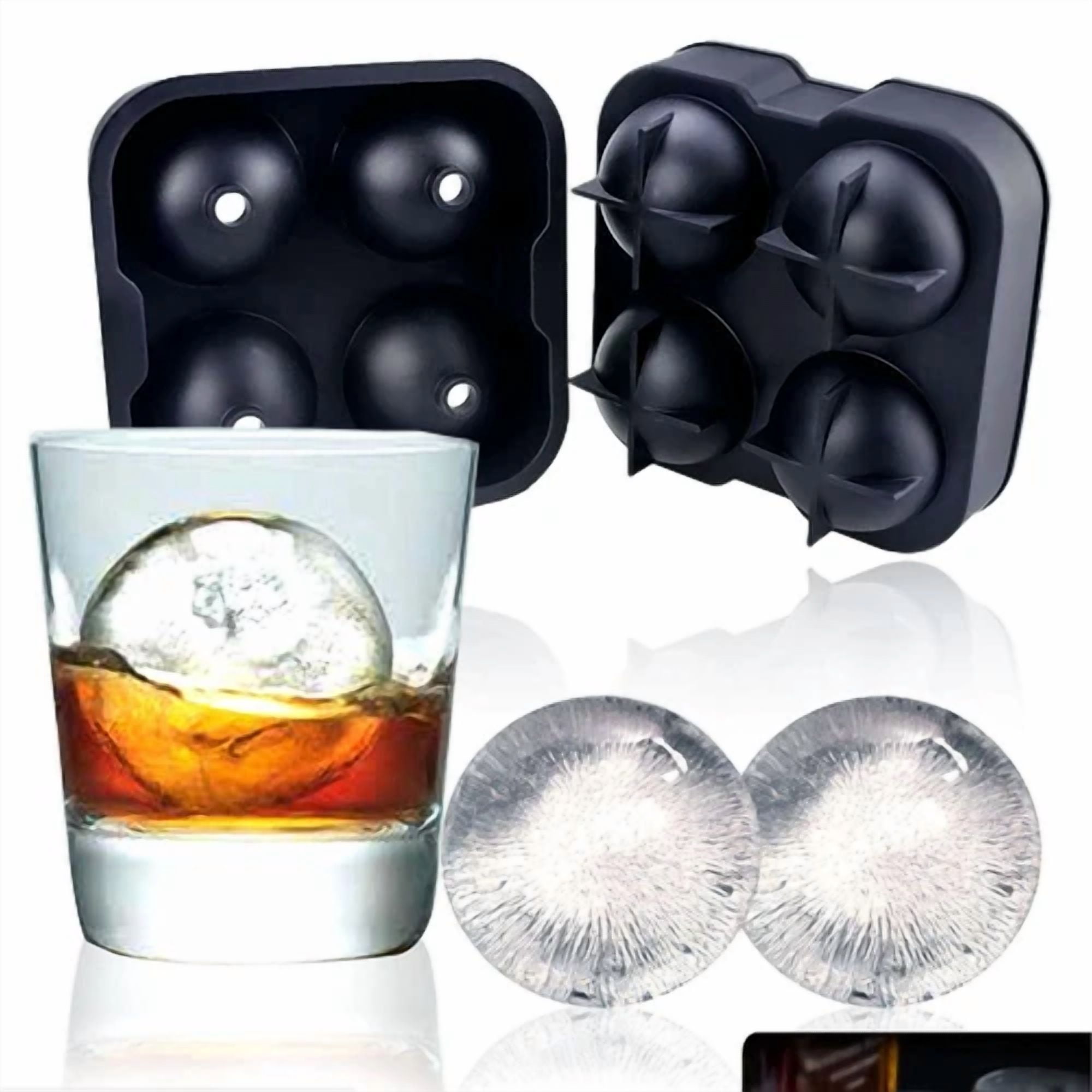 2X Whiskey Ice Ball Iced Maker Mold Sphere Mould Party Tray Round Bar ...