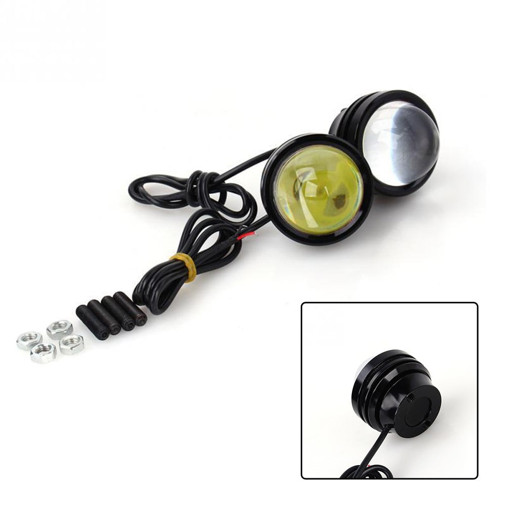 2x White 12V-24V High Power Bull Eye LED Projector Car Daytime Fog ...