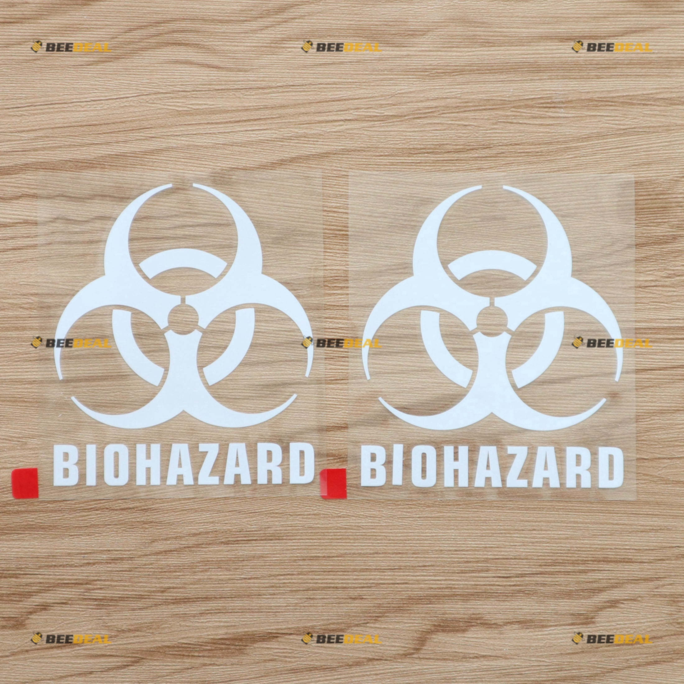 2X White 4" Biohazard Letters Danger Warning Sign Car Decal Sticker ...