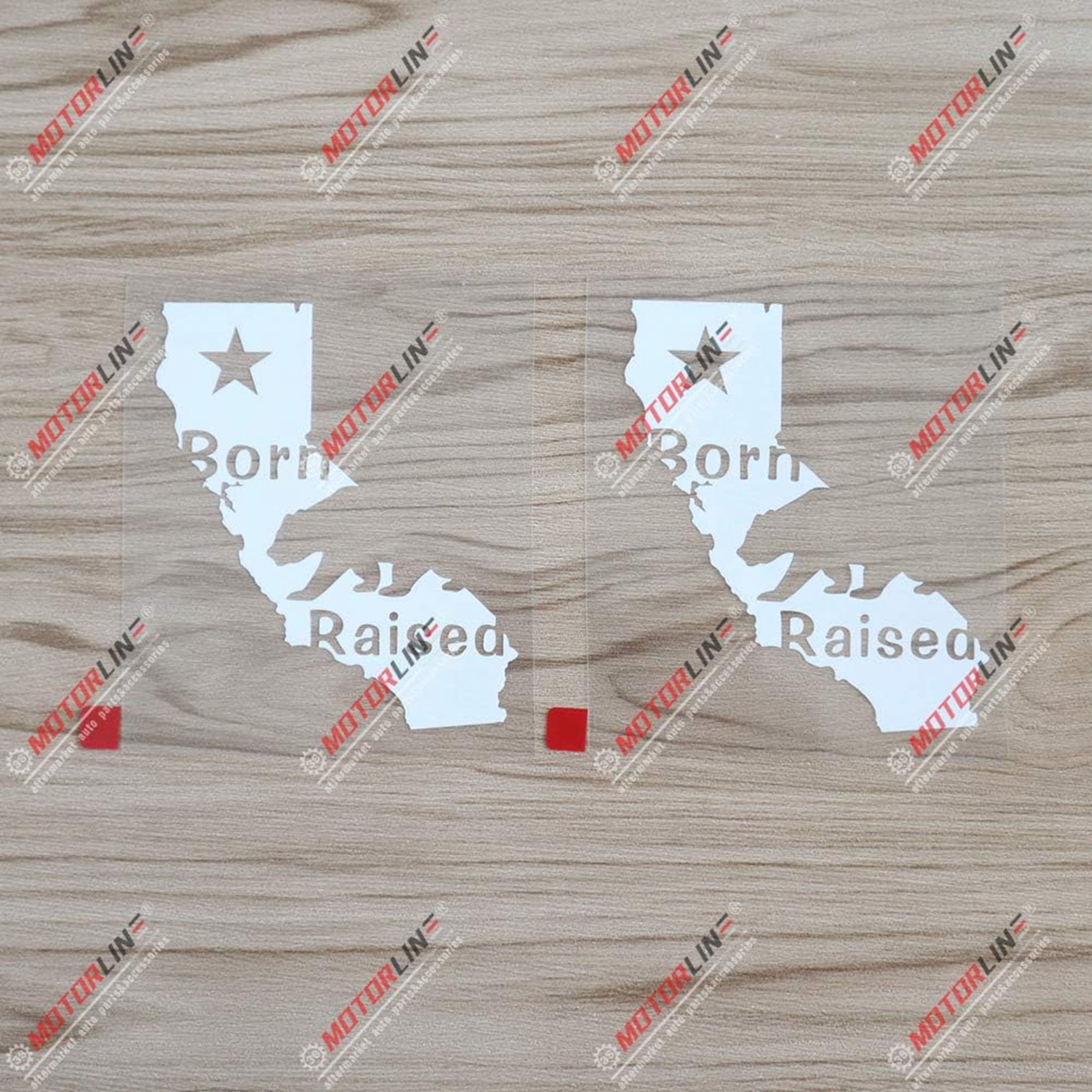 2X White 4" Born and Raised California Decal Sticker Map Cali Flag Star Bear Car Vinyl die Cut ...