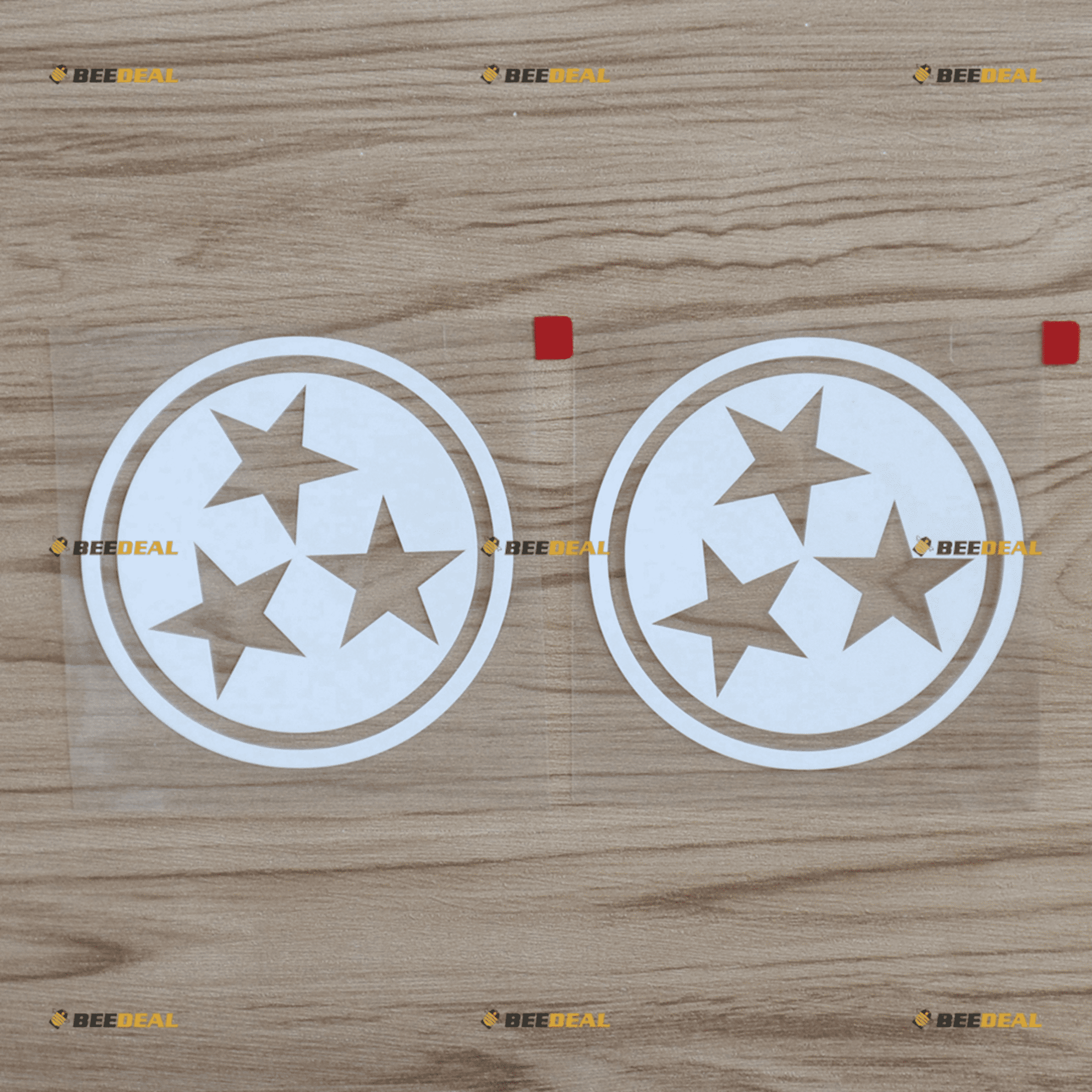 2X White 4" Flag of Tennessee 3 Stars Decal Sticker US State Car Vinyl ...