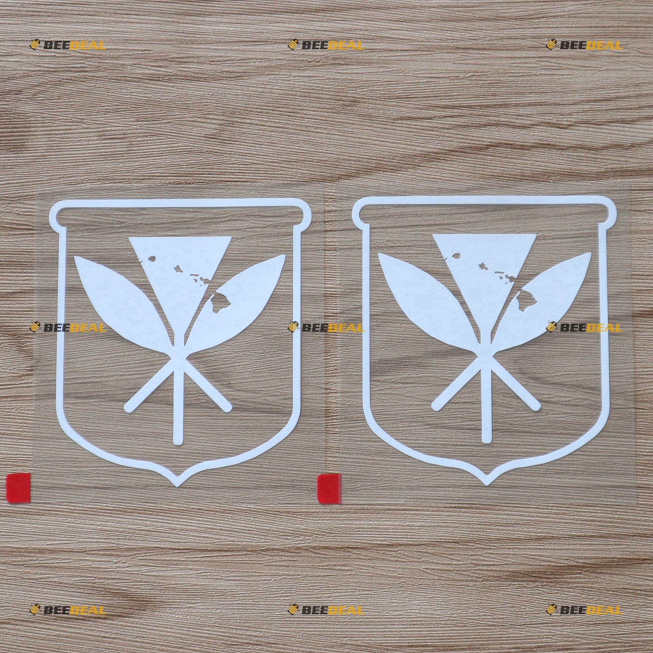 2X White 4" Kanaka Maoli Flag Hawaiian Hawaii Decal Sticker Car Vinyl ...