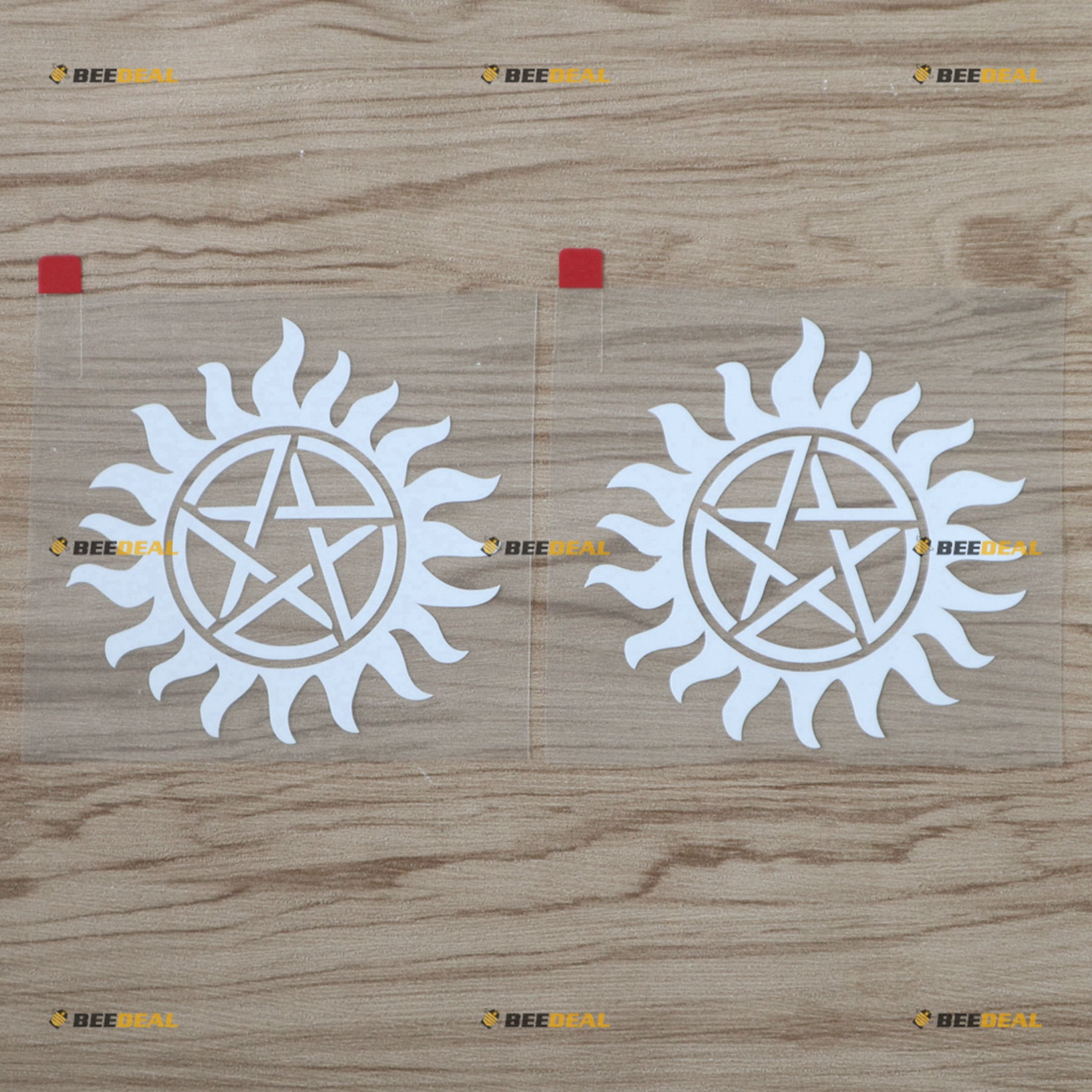 2X White 4" Pentagram Wiccan Wicca Pagan Star Decal Sticker Car Vinyl ...