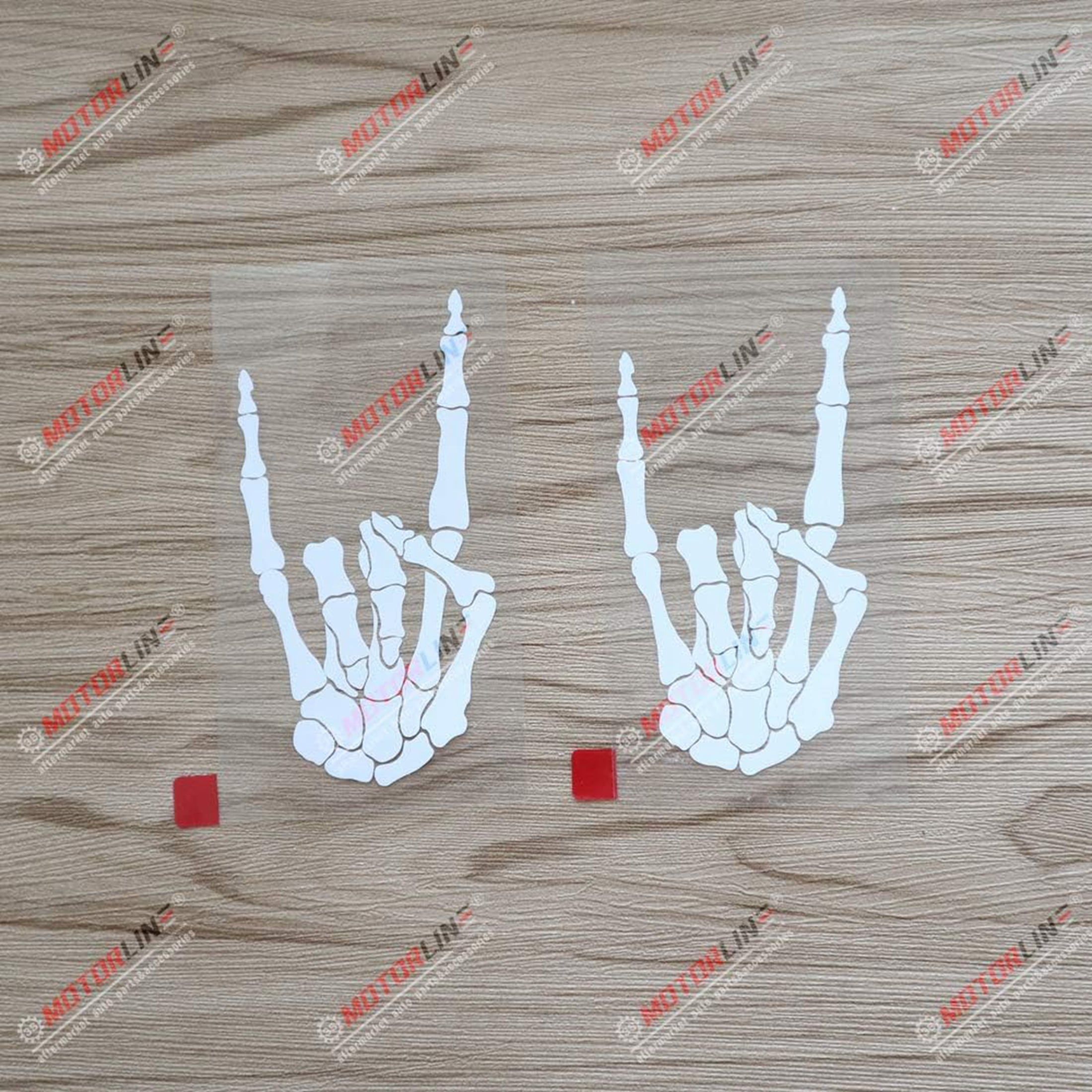2X White 4" Skeleton Heavy Metal Rock Decal Sticker Car Laptop Window ...