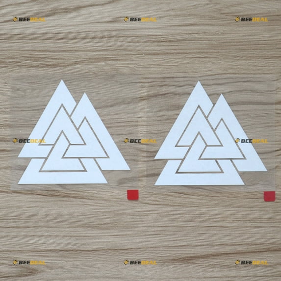 2X White 4" Valknut Symbol Old Norse Viking Decal Sticker Car Vinyl die ...