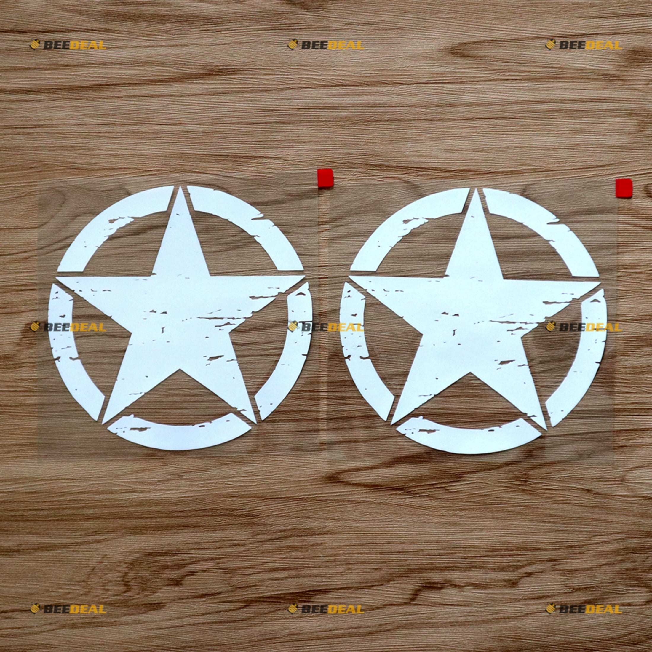 2X White 6" Army Star Decal Sticker Car Vinyl Distressed Fit for Jeep ...