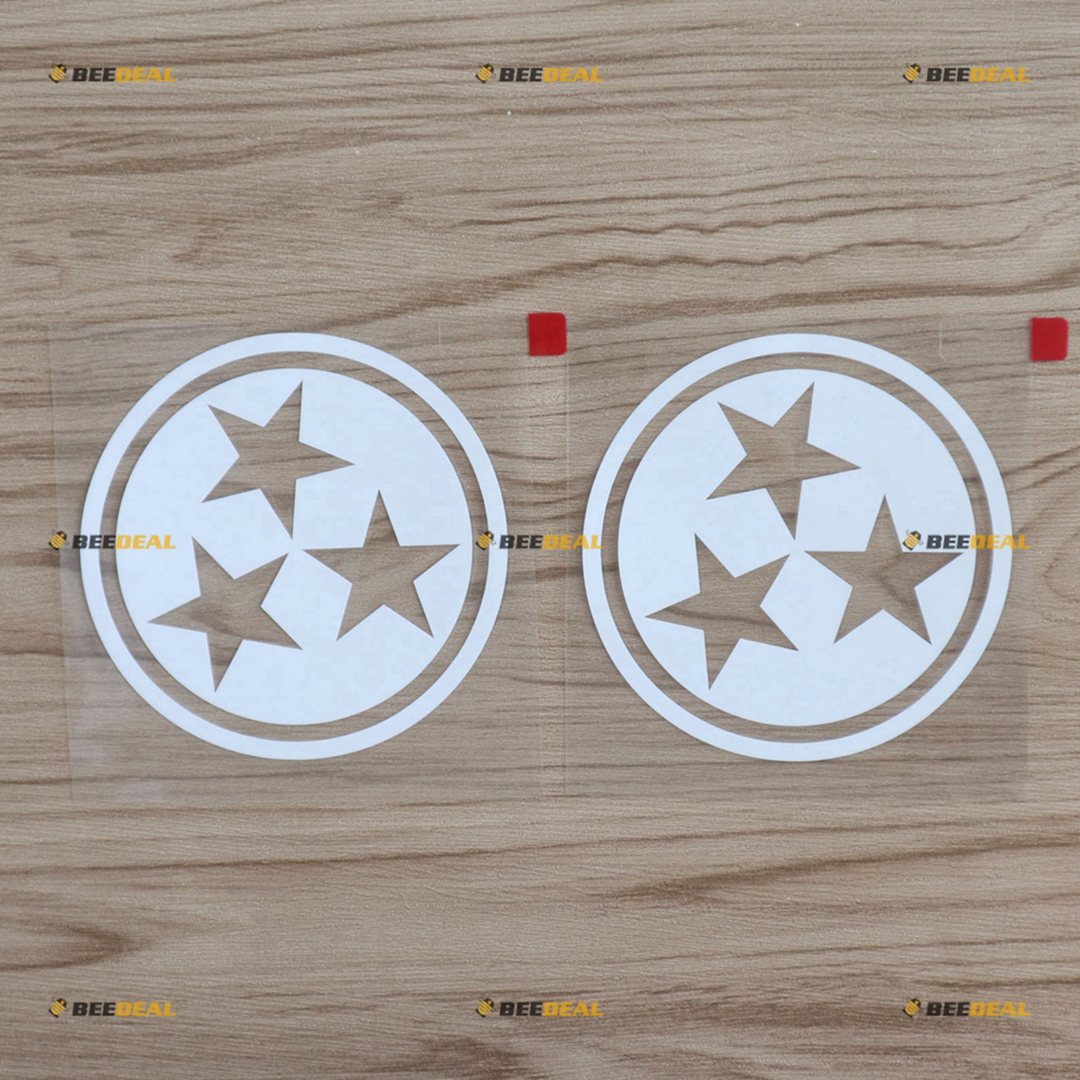 2X White 6" Flag of Tennessee 3 Stars Decal Sticker US State Car Vinyl ...