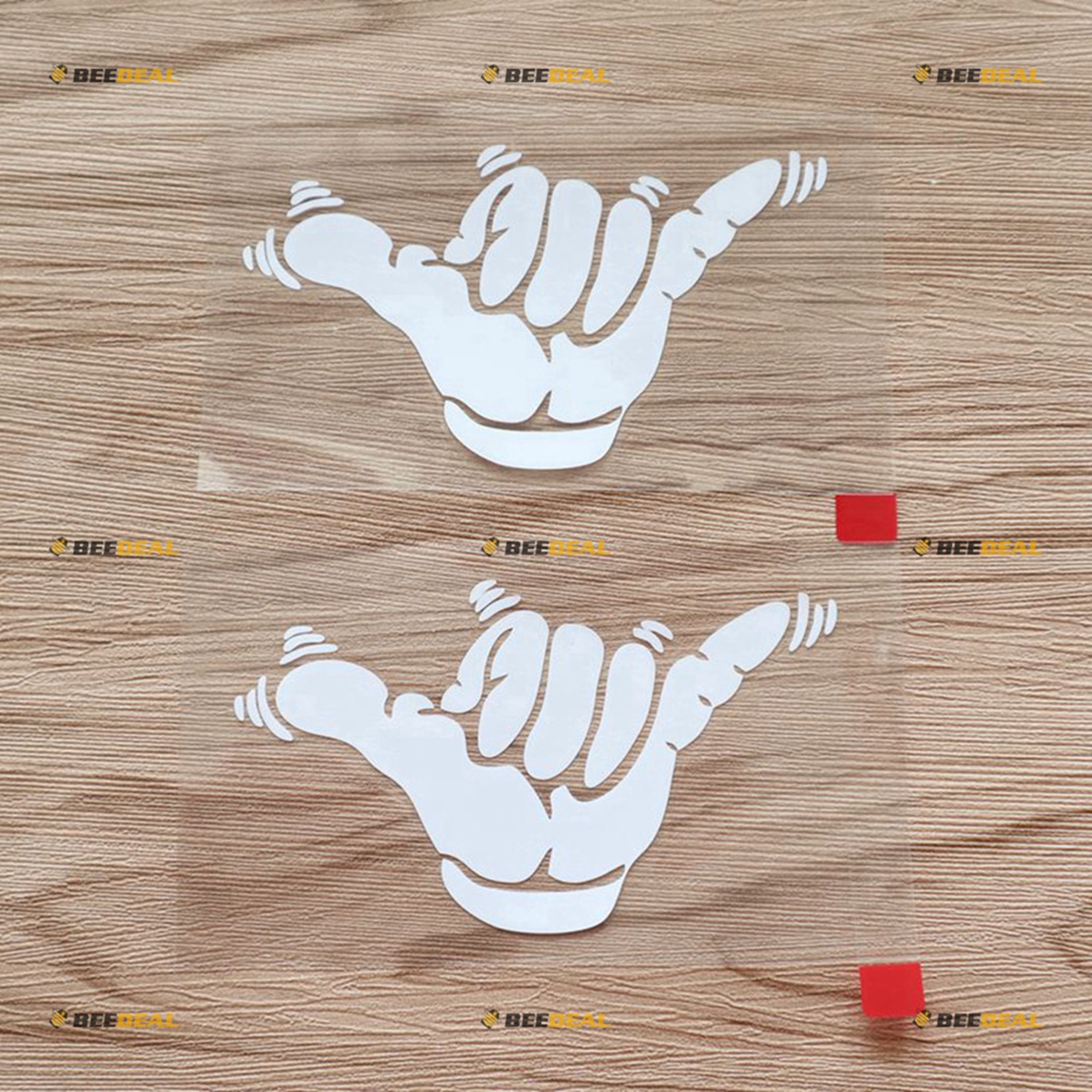2X White 6" Shaka Sign Hang Loose Decal Sticker Hawaii Hawaiian Car ...