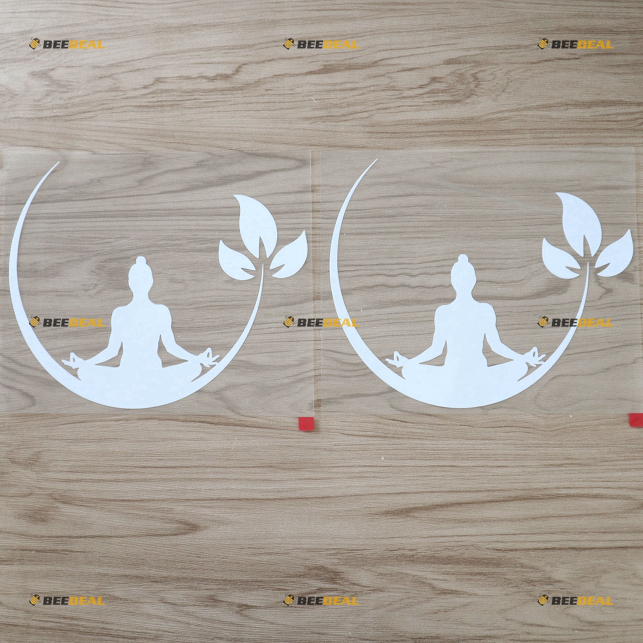 2X White 8" Yoga Meditation Decal Sticker Car Vinyl Buddhism India Zen ...