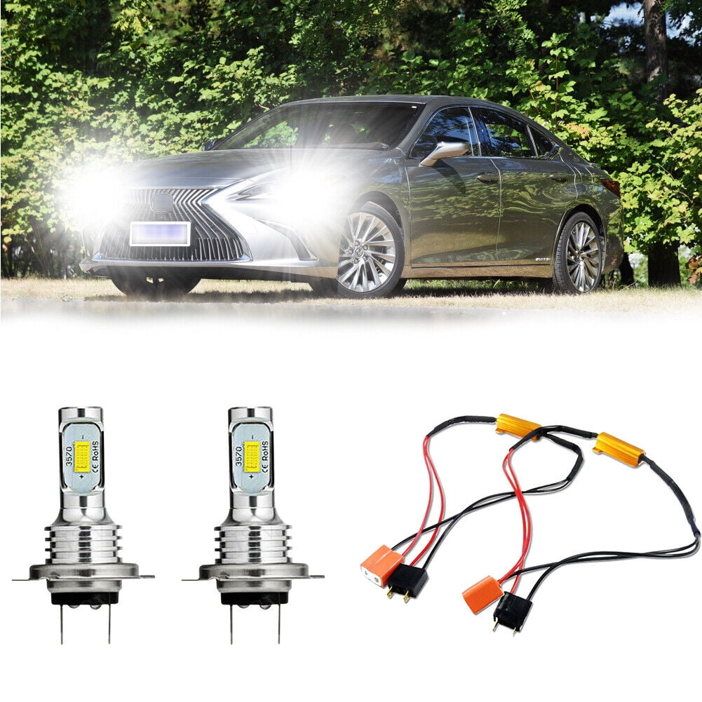 2X White H7 100W LED Headlight Bulbs Kit Extremely Bright 6000K Plug and Play - Walmart.com