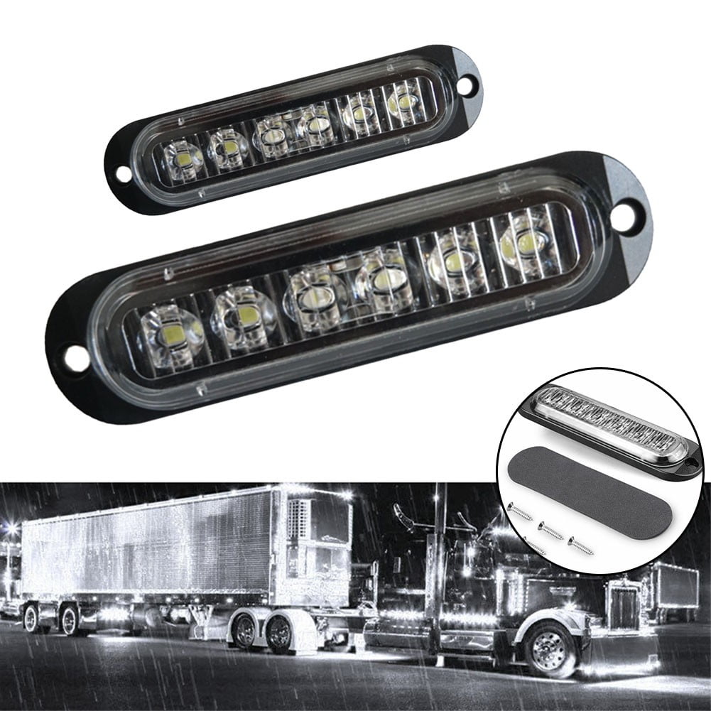 2X White LED Side Marker Clearance Light Lamp Truck Trailer Lorry Bus ...