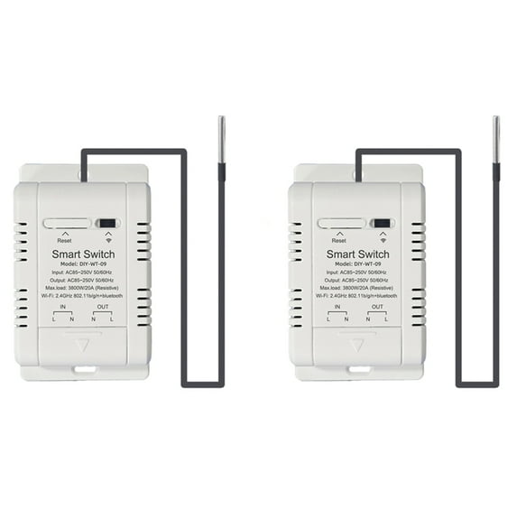 2X WiFi Temperature Switch with 2M Sensor Smart WiFi 20A Thermostat ...