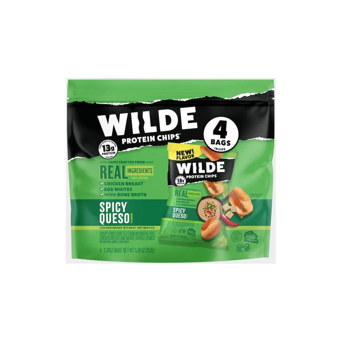 2X - Wilde Brand Protein Chips - Spicy Queso - 4ct - Walmart.com