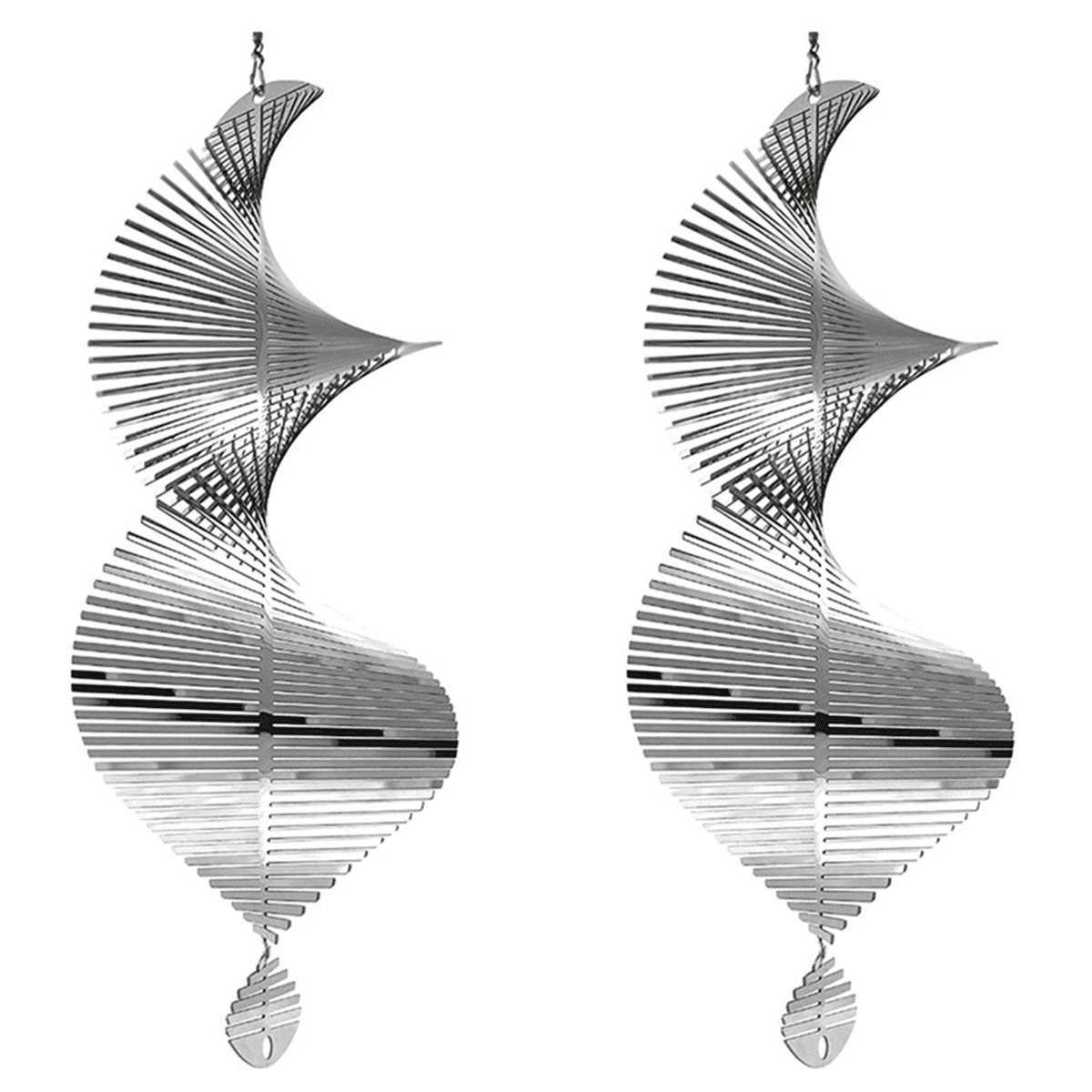 2X Wind Spinners 3D Hanging Spinner Stainless Steel Metal Sculptures ...
