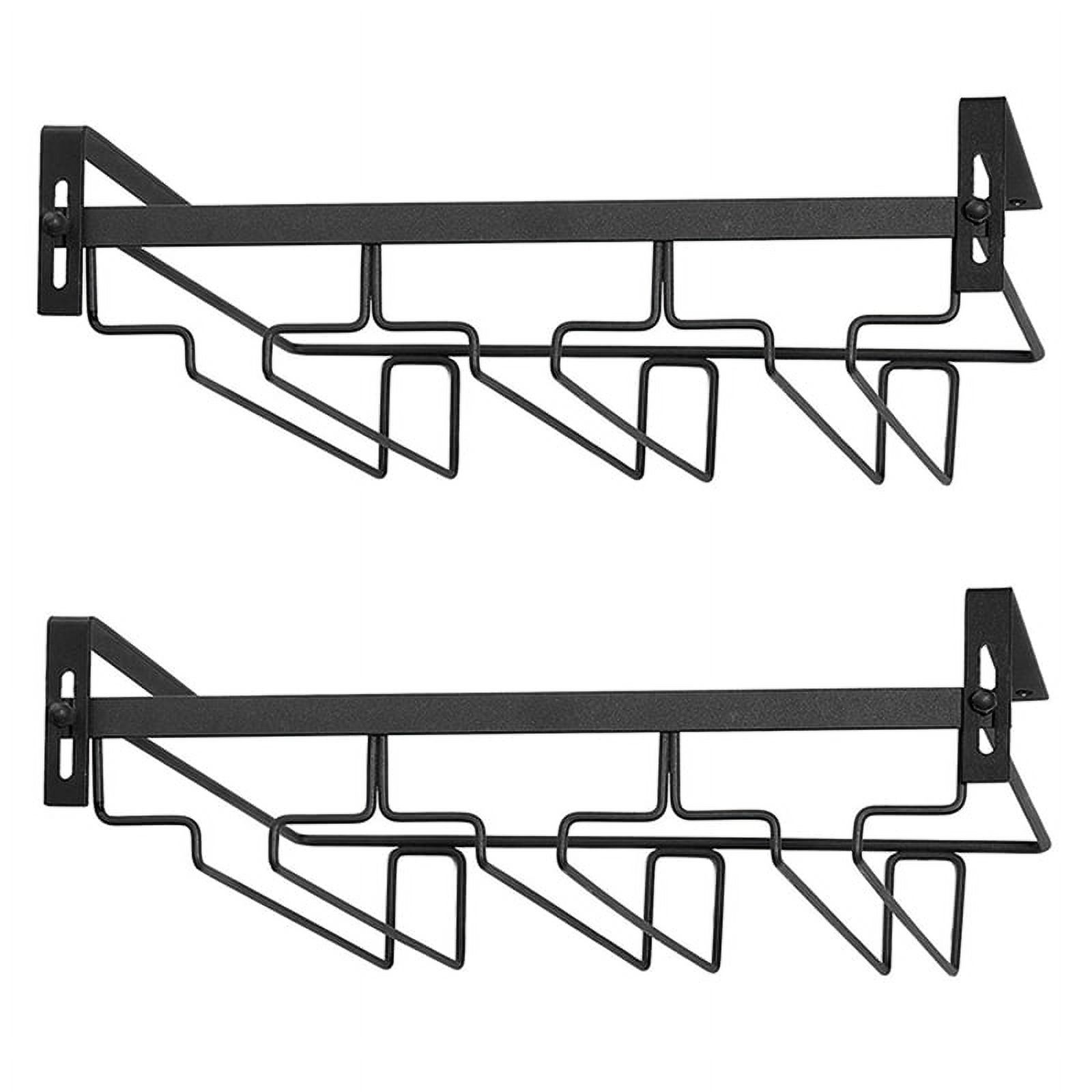 2X Wine Glass Rack Under Cabinet,3 Rows Hanging Stemware Rack Metal ...