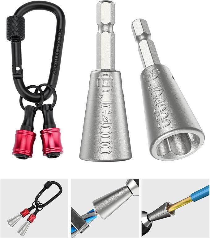 2X Wire Nut Twisting Tool Wire Cable Twister for Electrical Power Drill ...