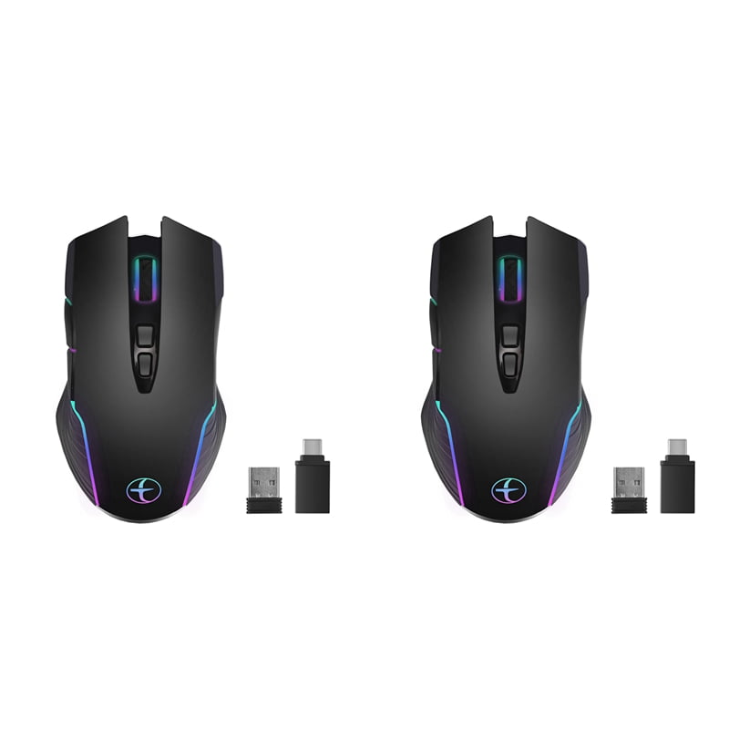 2X Wireless Mouse Mouse Jiggler Mouse Mover LED Rechargeable 2.4G Mause ...