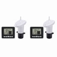 2X Wireless Ultrasonic Water Tank Liquid Level Meter with Temperature ...