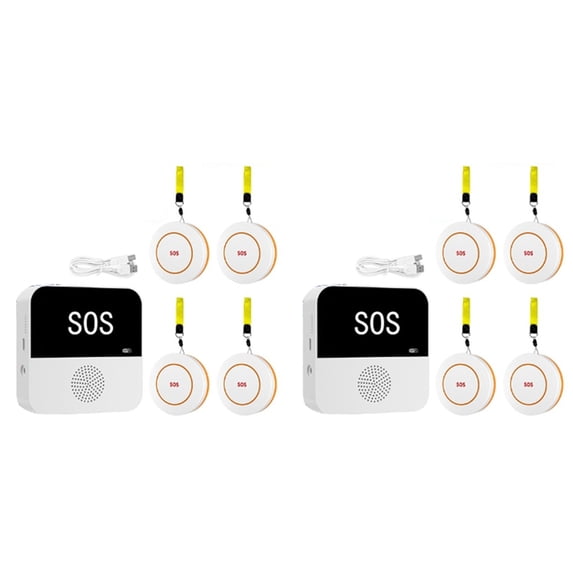 2X Wireless WiFi Elderly Caregiver Pager SOS Call Button Emergency SOS ...